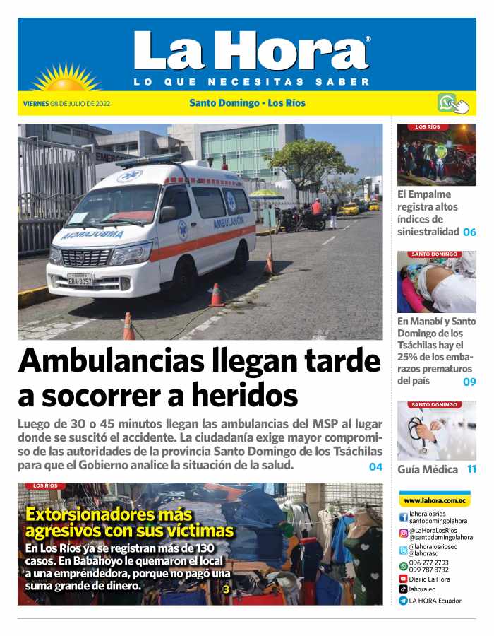 Santo Domingo: 08 de julio, 2022 – Diario La Hora Santo Domingo: 08 de julio, 2022 – Diario La Hora